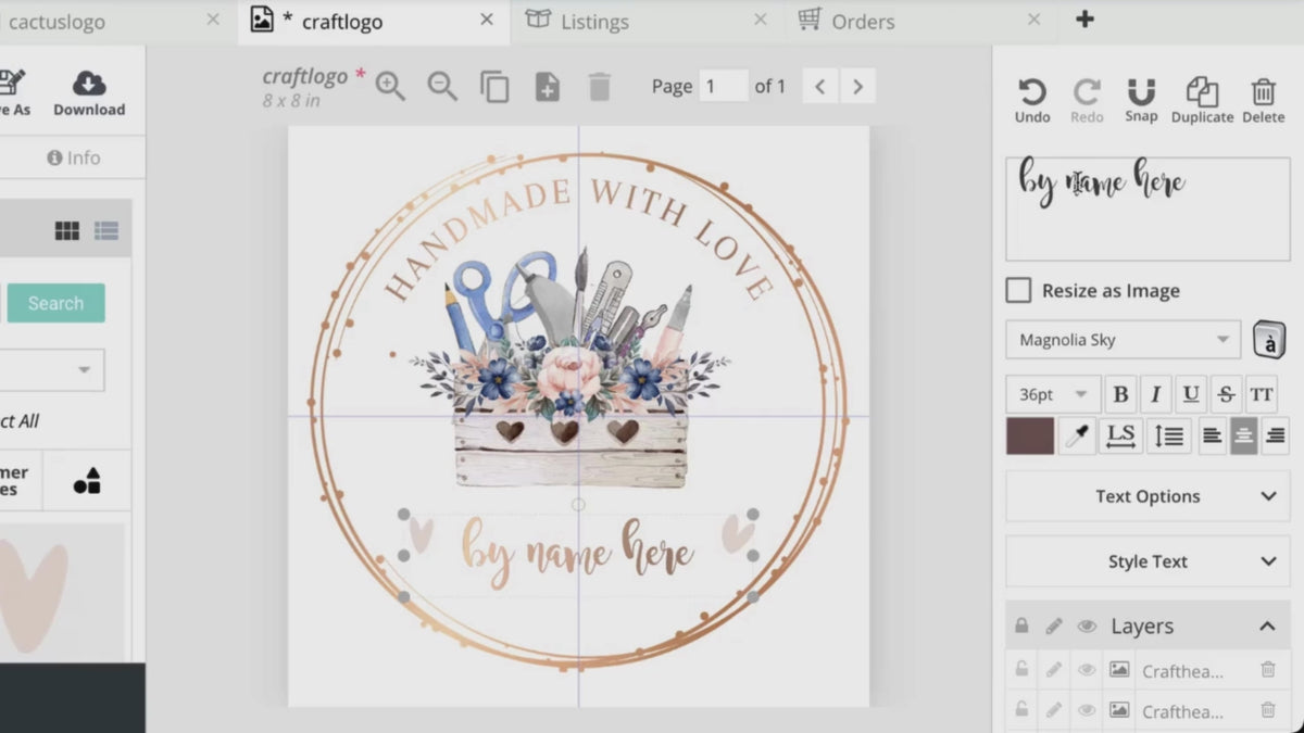 Craft designer logo tools in box premade design for etsy or website ...