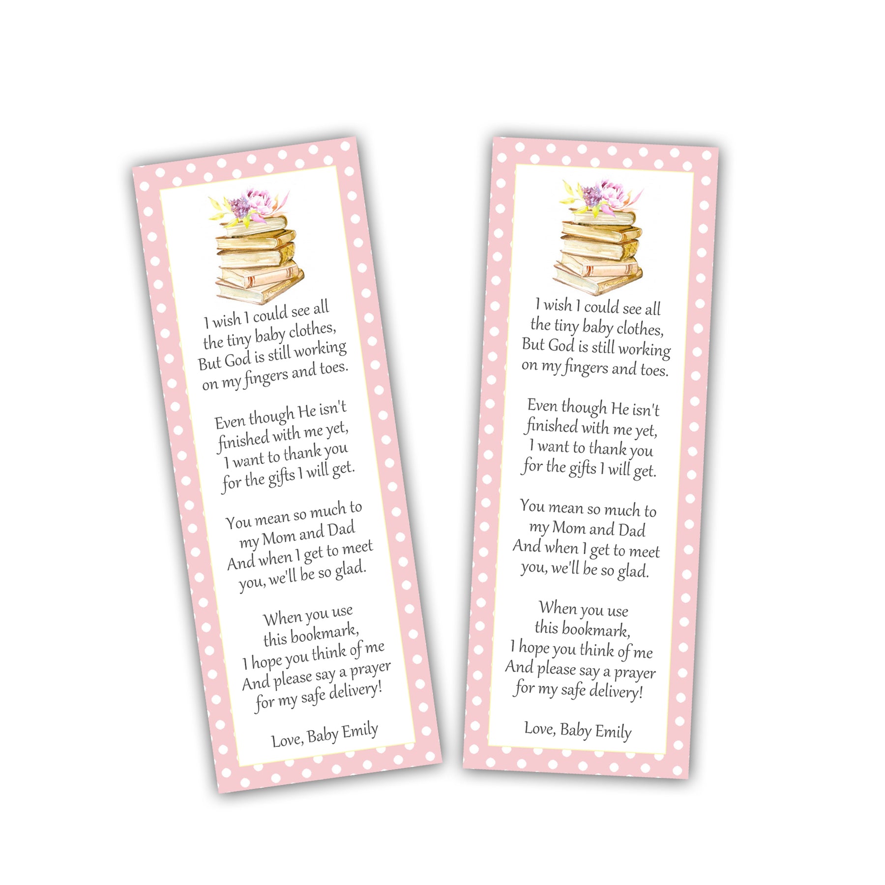 Book stack bookmarks baby shower favors instant download template ...