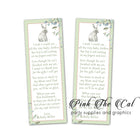 Bunny gender neutral bookmarks baby shower printable personalized ...