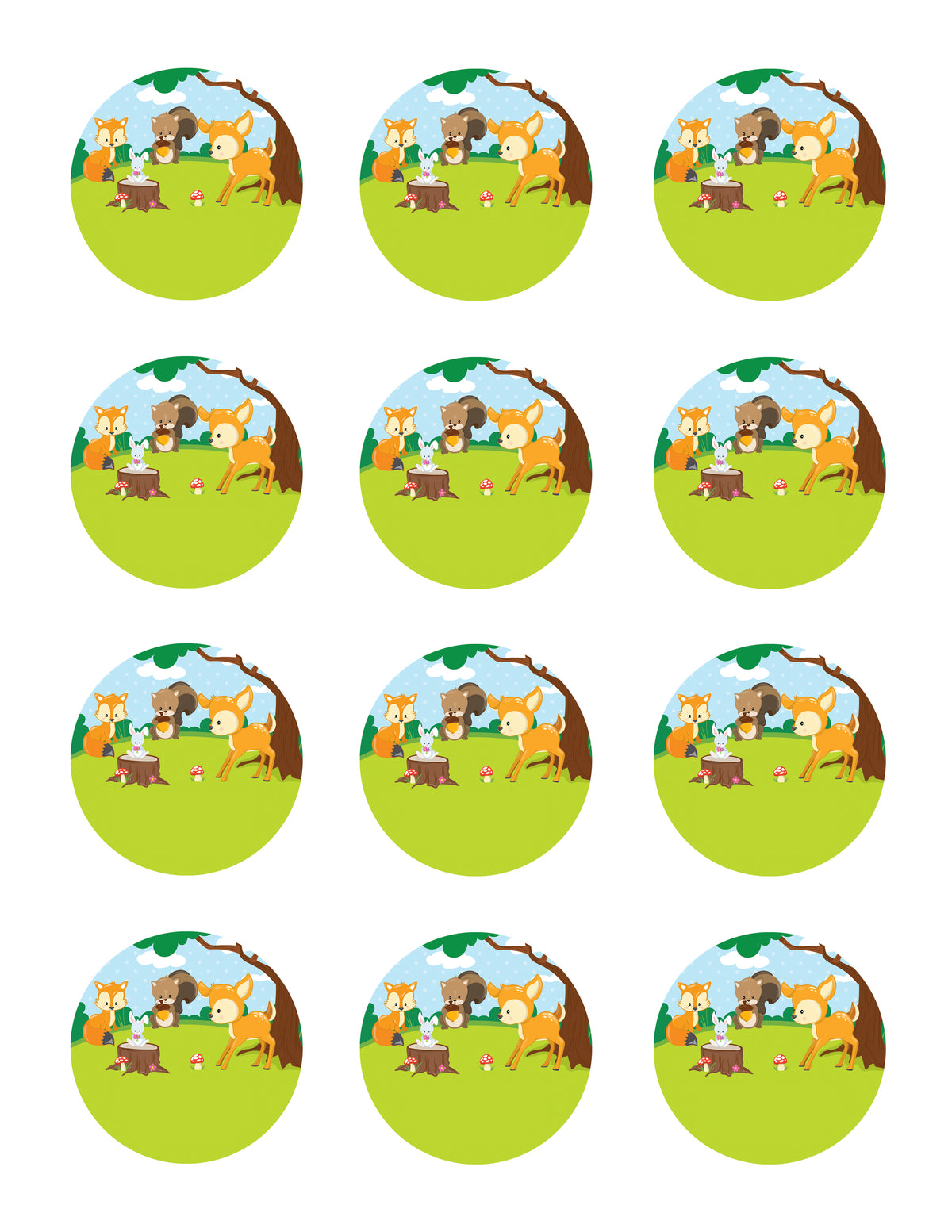 Forest Favor Label Sticker Woodland Animals Printable – Pink the Cat