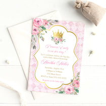 30 Princess invitations pink floral birthday baby shower personalized ...