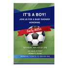 30 Soccer invitations blue green birthday baby shower personalized ...